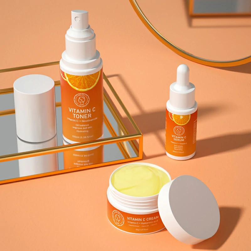 Vitamin C Skincare Set | Vitamin C Serum,Toner, Cream Set